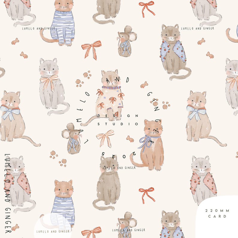 Aloof, Cats, Kitten, Cute, Sketched, Modern, Watercolour, TOKEN, Non ...