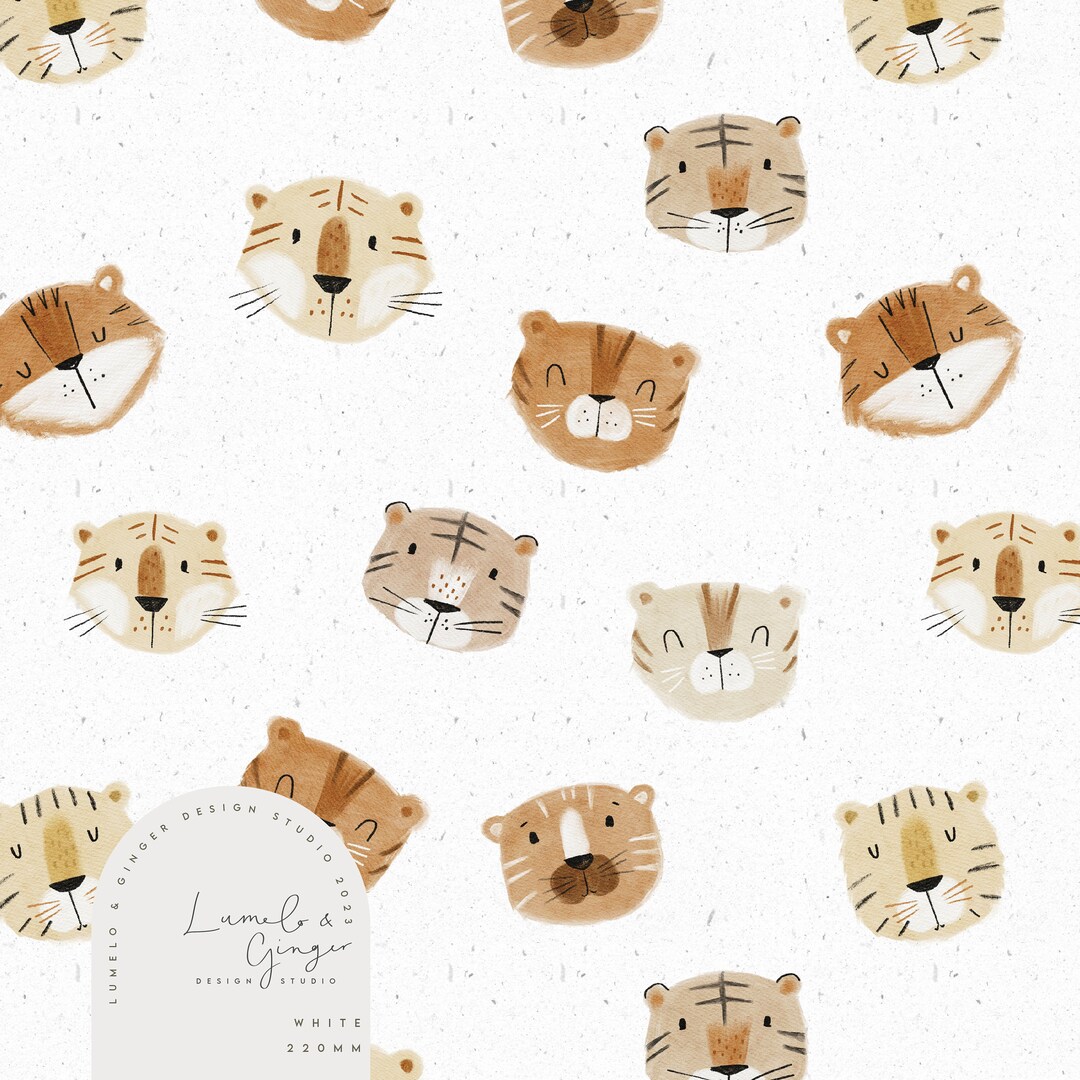 Cub, Tigers, Safari, Wild One, Cute, Seamless Fabric Design, Repeat ...