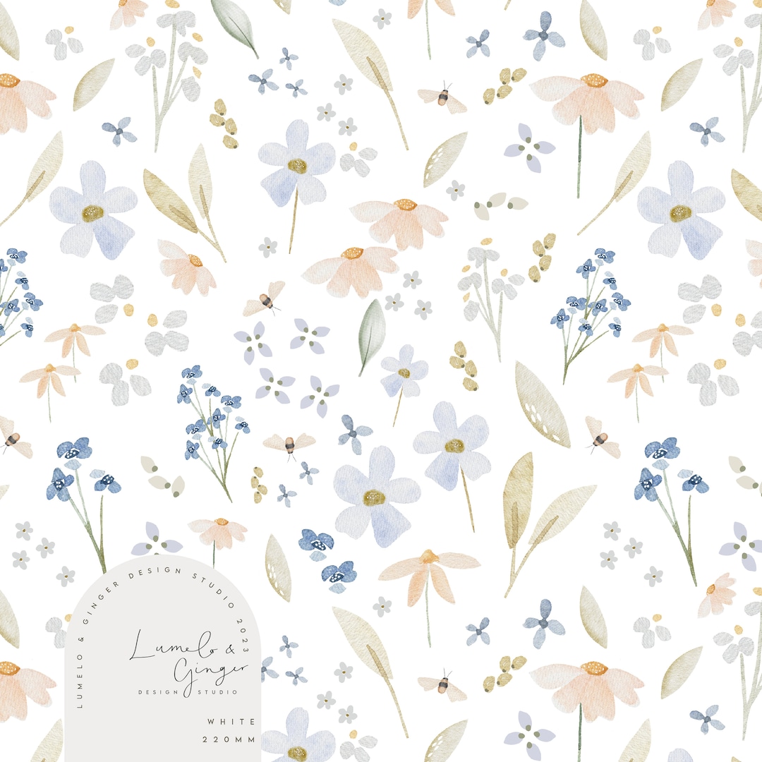 Floof Floral, Meadow, Spring, Bunny, Garden, Floral, Seamless Fabric ...