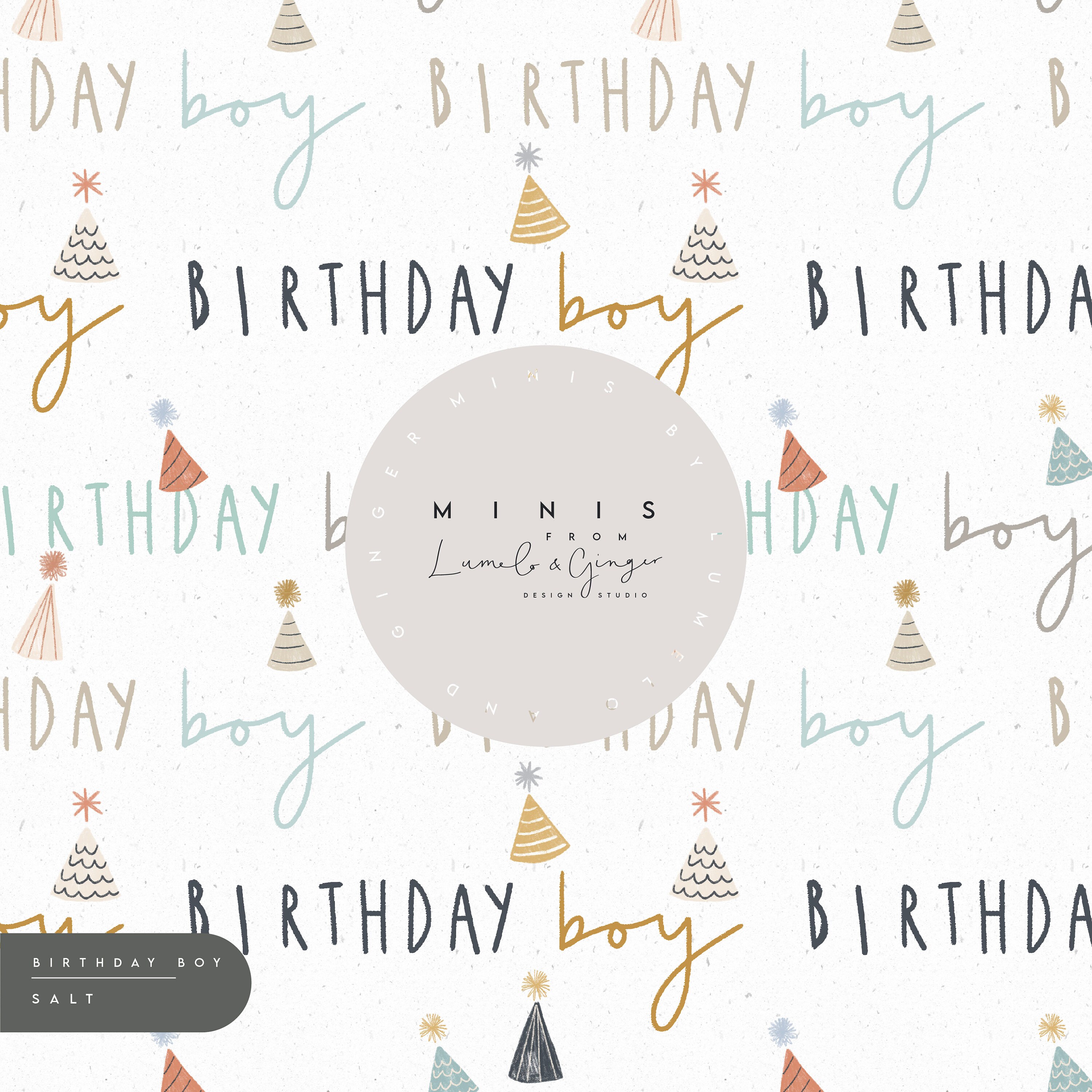 MINI, Birthday Boy, Simple, Party Hat, Seamless Fabric Design, Repeat ...