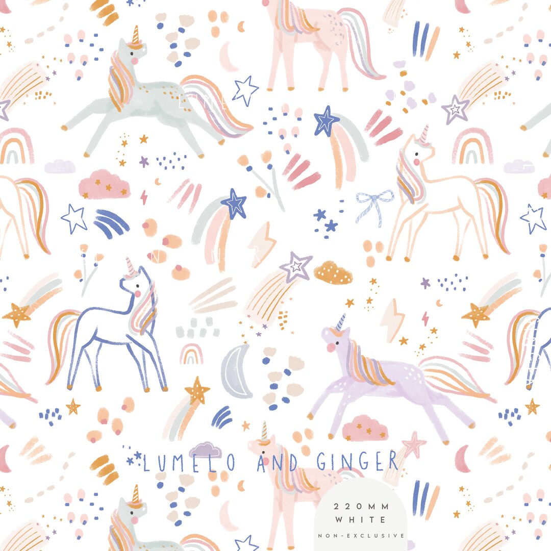 Nora, Unicorn, Magical, Stars, Children's Fashion, Clothes, Seamless ...