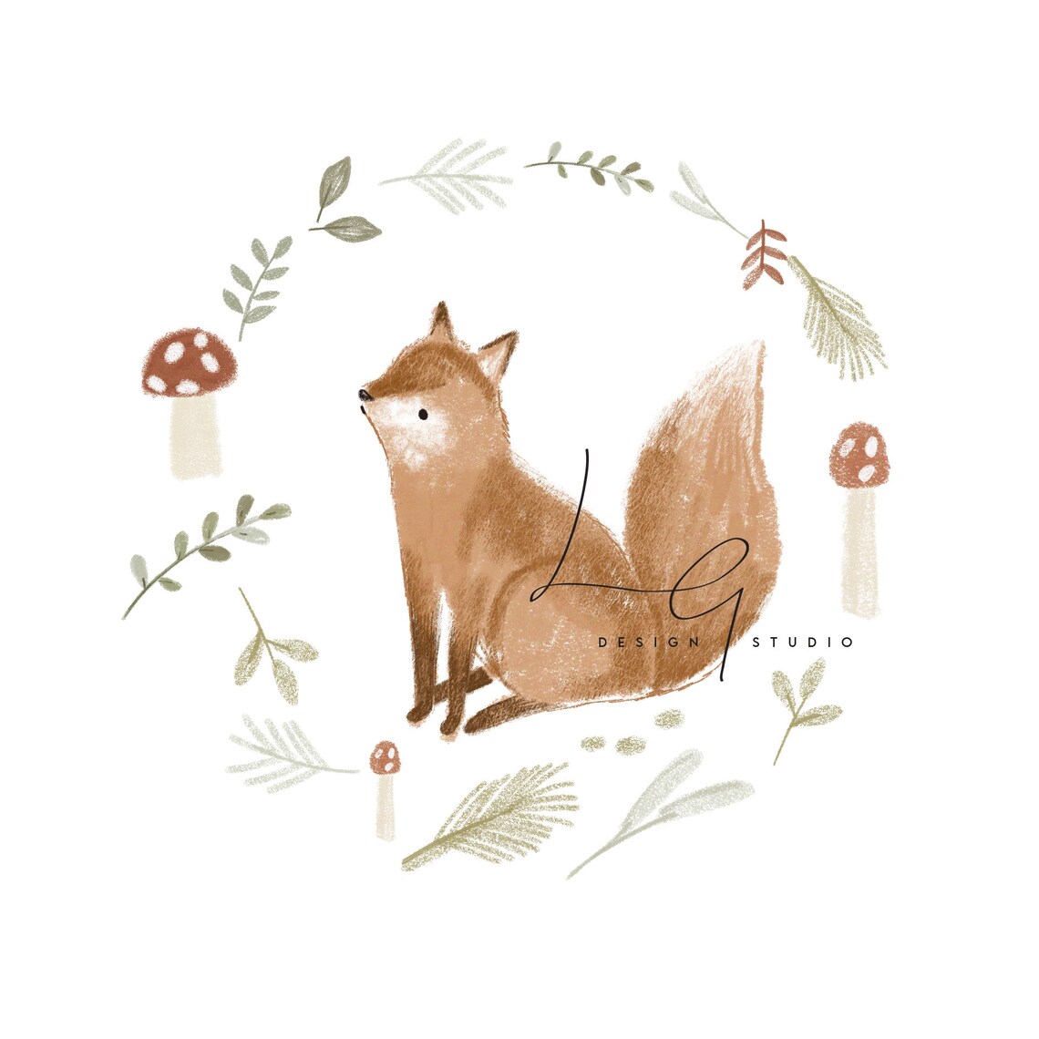 Oaker Fox, Woodland, Mushroom, Toadstool PNG Sublimation File, Transfer ...