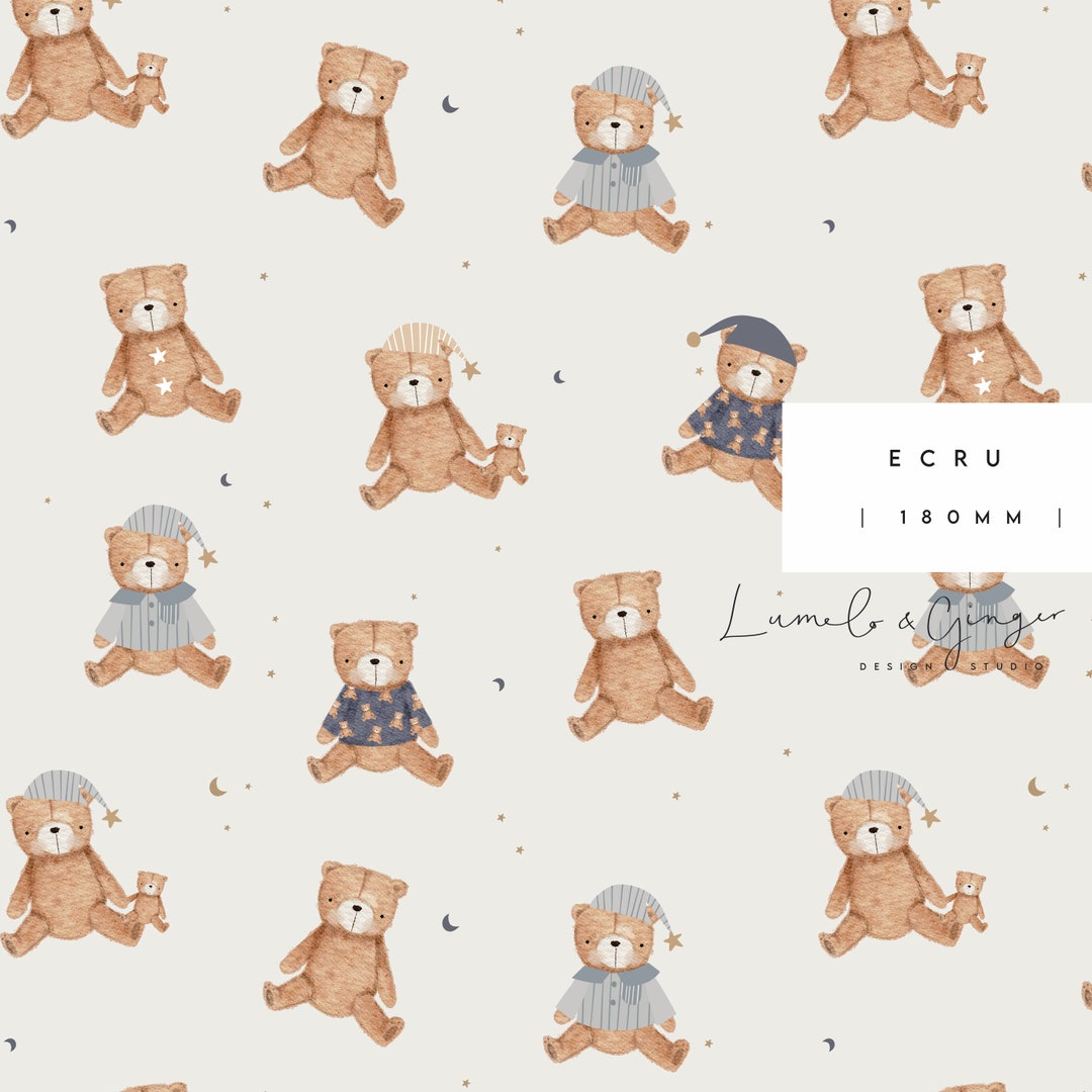 Teddy Bear, Sweet Dreams Seamless Fabric Design, Repeat Tile, Pattern ...