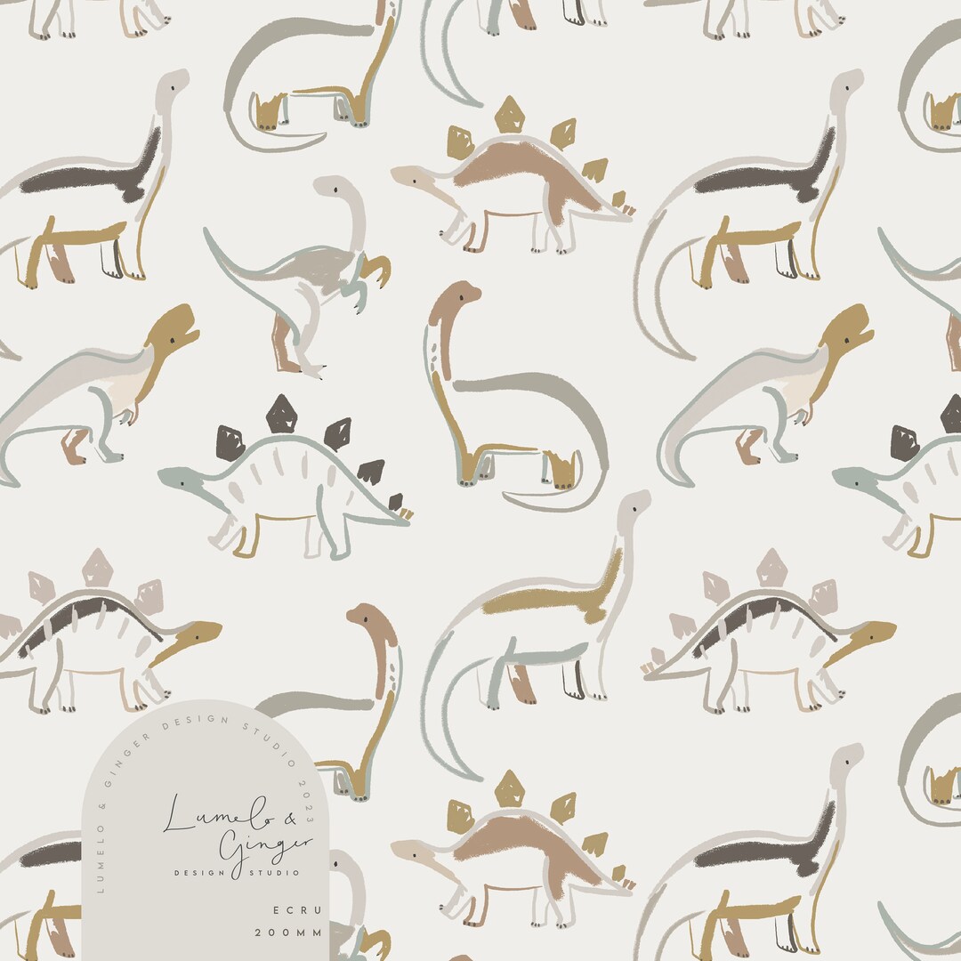 Etched Dinosaur, Outline Seamless Fabric Design, Repeat Tile, Pattern ...