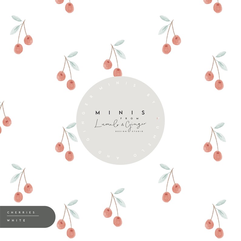 MINI, Cherries, Pop, Cute, Happy, Simple Seamless Fabric Design, Meadow ...