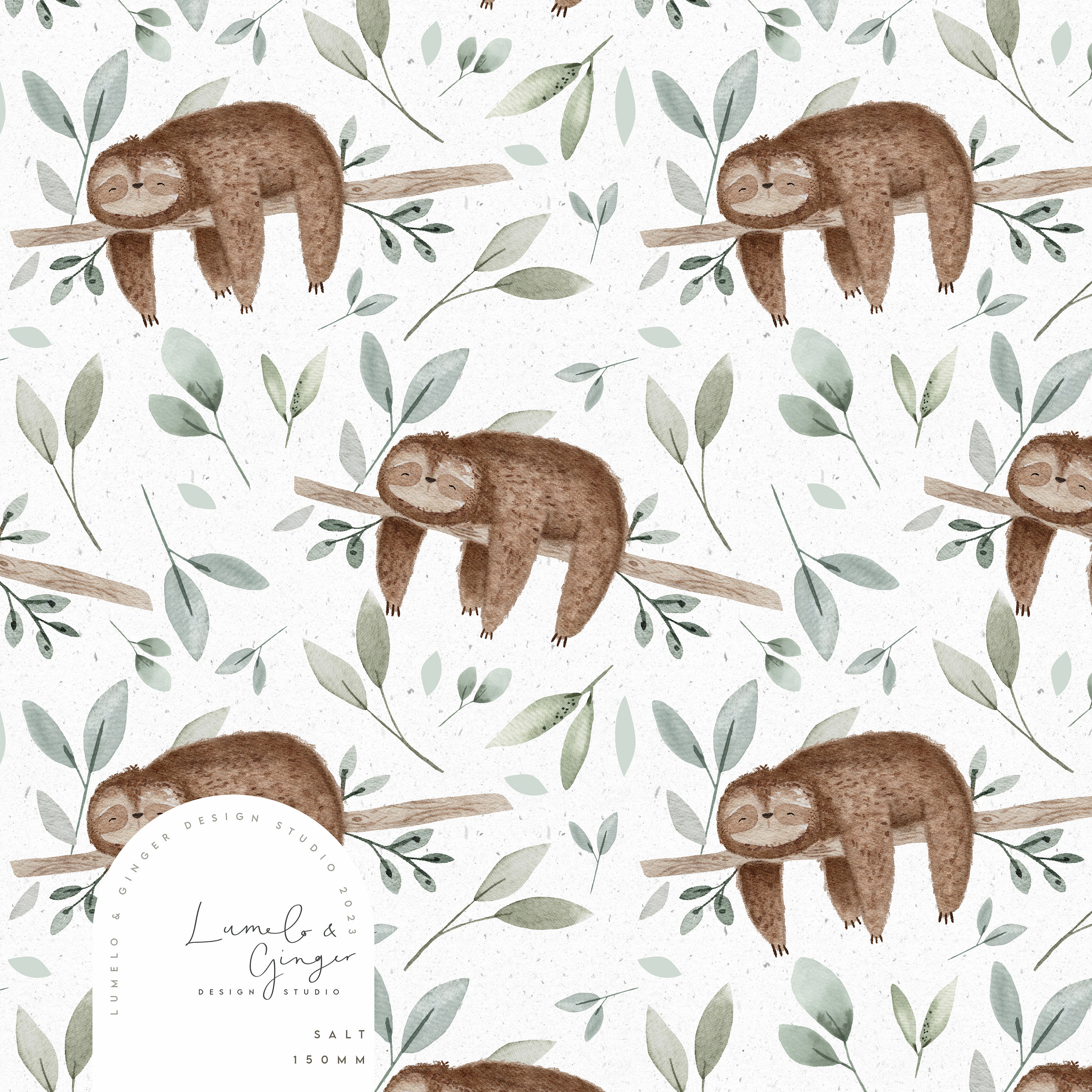 Sloth, Meki Australia, Seamless Fabric Design, Repeat Tile, Pattern ...