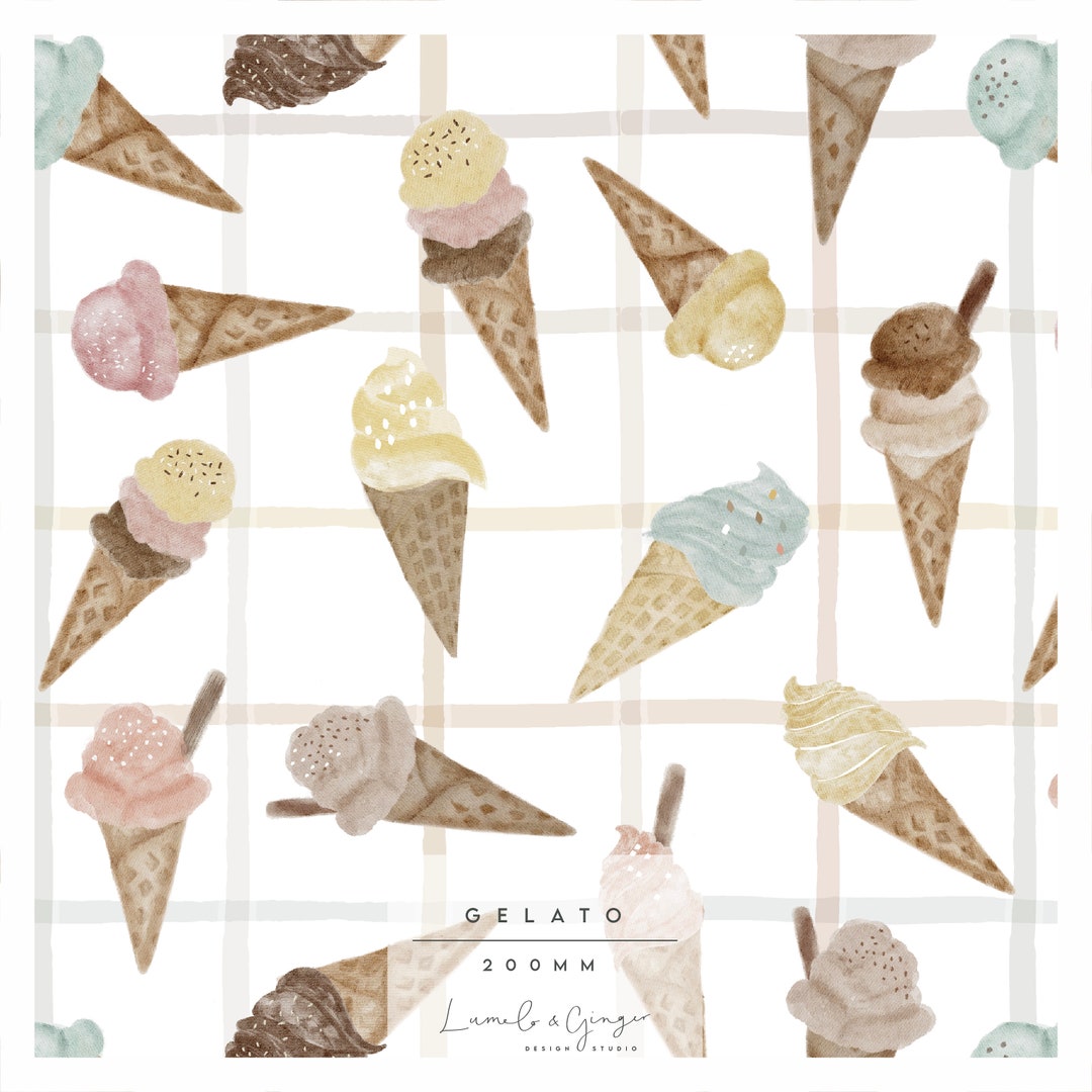 Ice Cream, Sundae, Parlour, Gelato Seamless Fabric Design, Repeat Tile ...