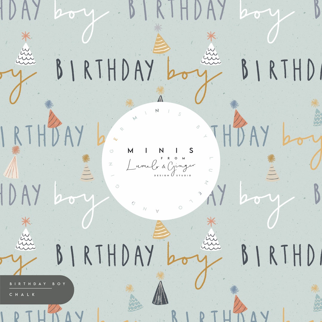 MINI, Birthday Boy, Simple, Party Hat, Seamless Fabric Design, Repeat ...