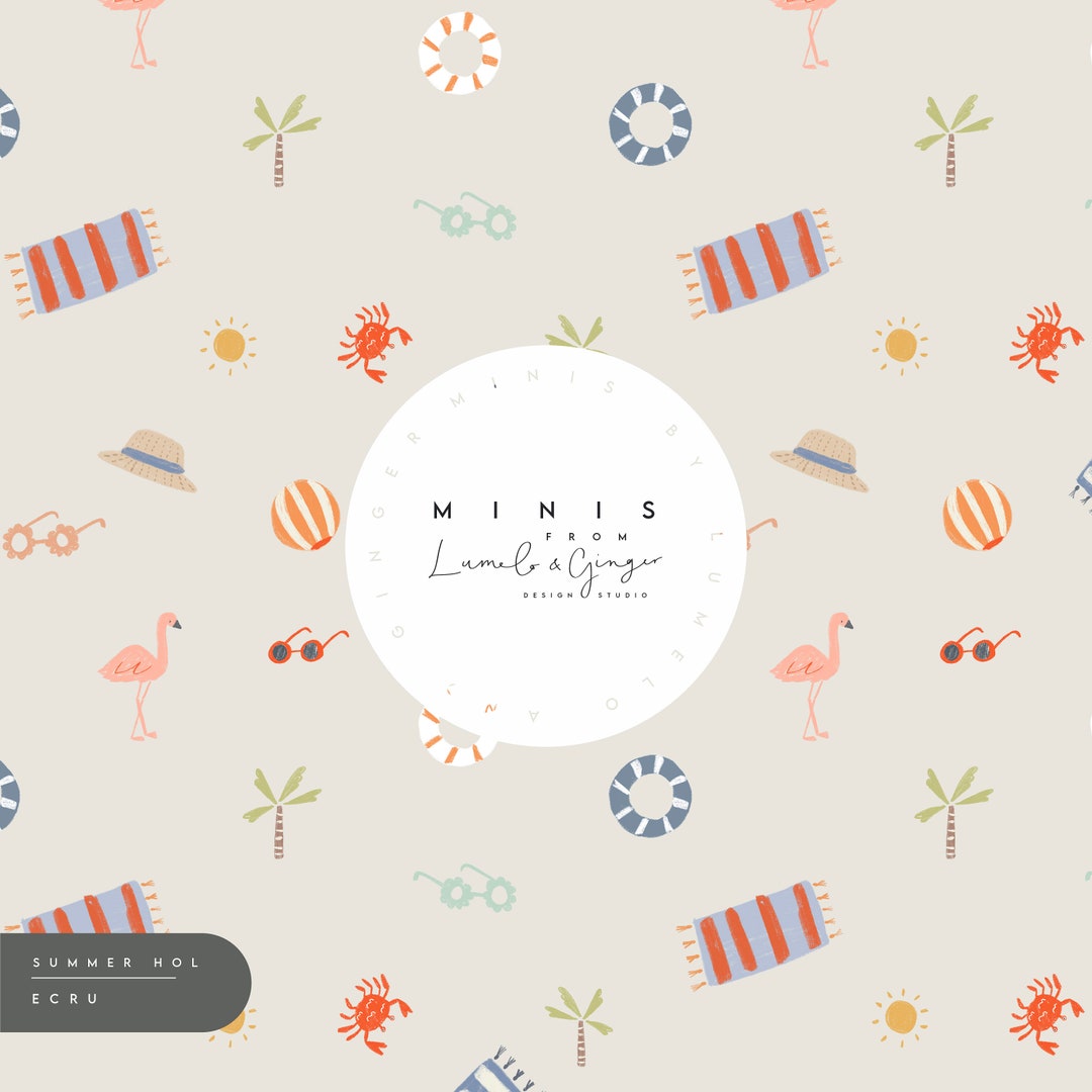 MINI, Summer, Holiday, Essentials, Packing, Travel, Simple Seamless ...