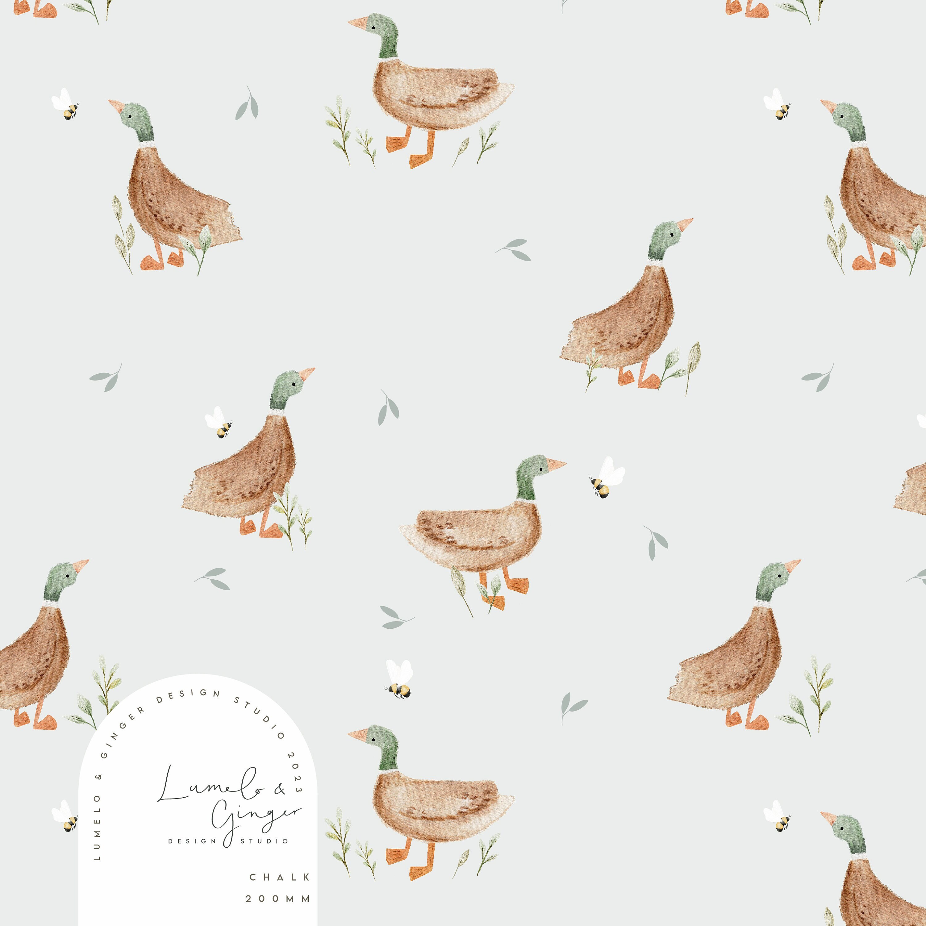 Mallary, Farm, Mallard Duck, Seamless Fabric Design, Meadow, Repeat ...