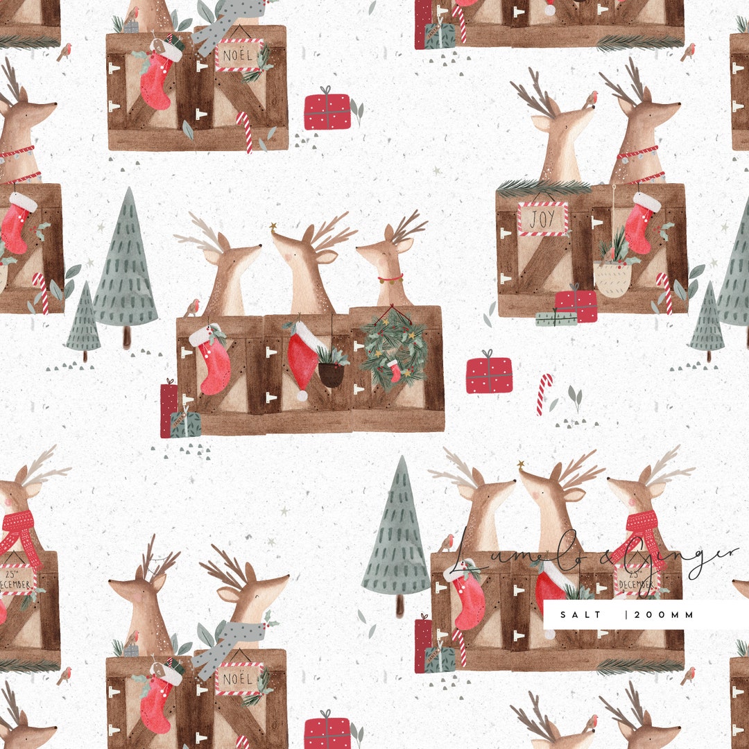 Reindeer, Christmas, Rudolph Seamless Fabric Design, Repeat Tile ...