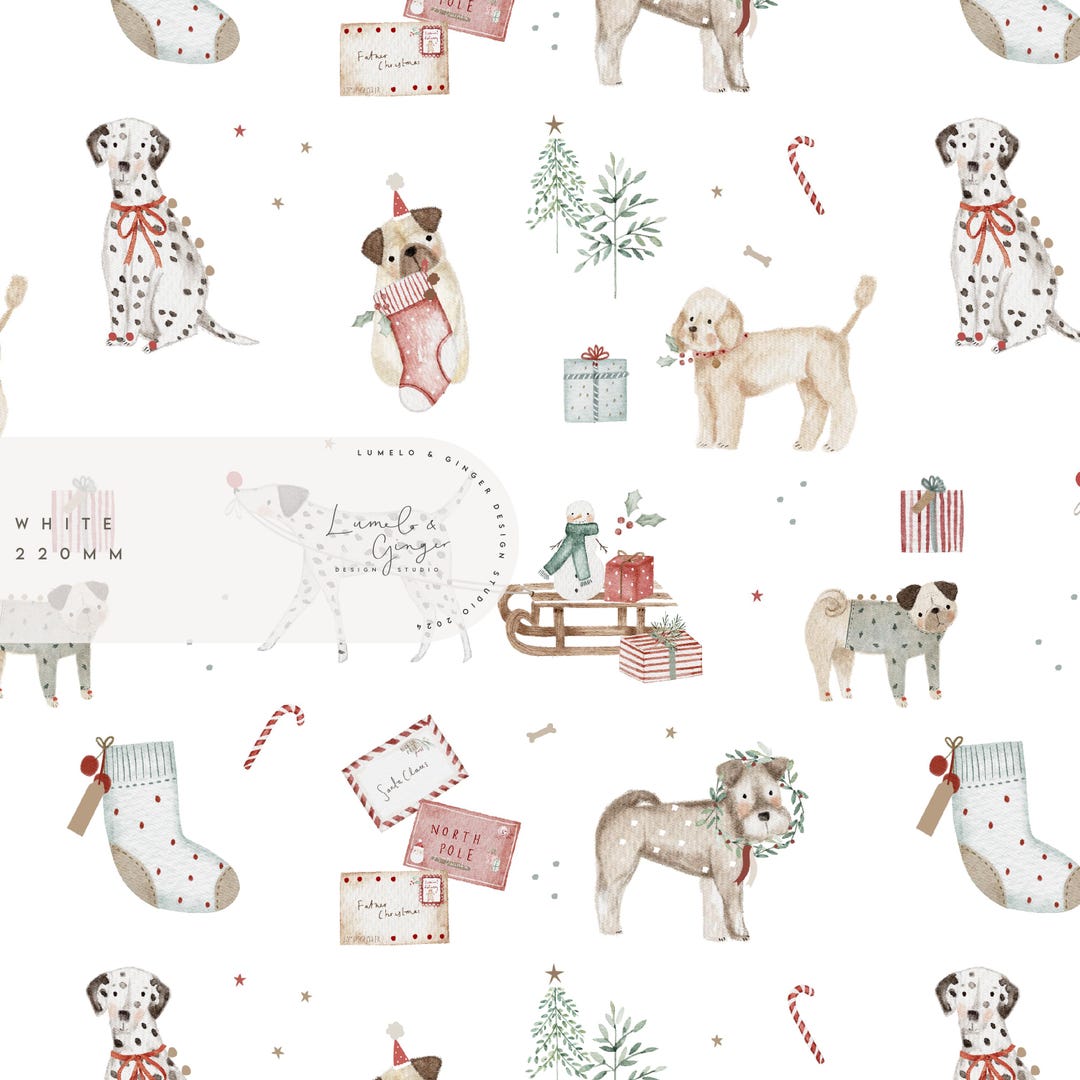 Santapaws, Christmas Dogs, Pug, Winter, Fun, Cute, TOKEN, Non Exclusive ...