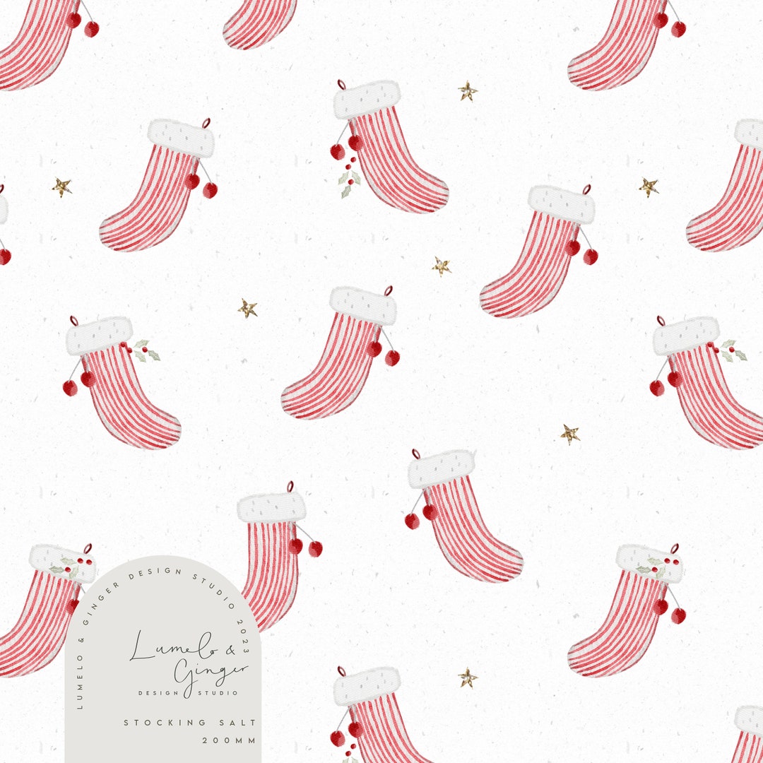 Christmas Stocking, Presents Seamless Fabric Design, Repeat Tile ...