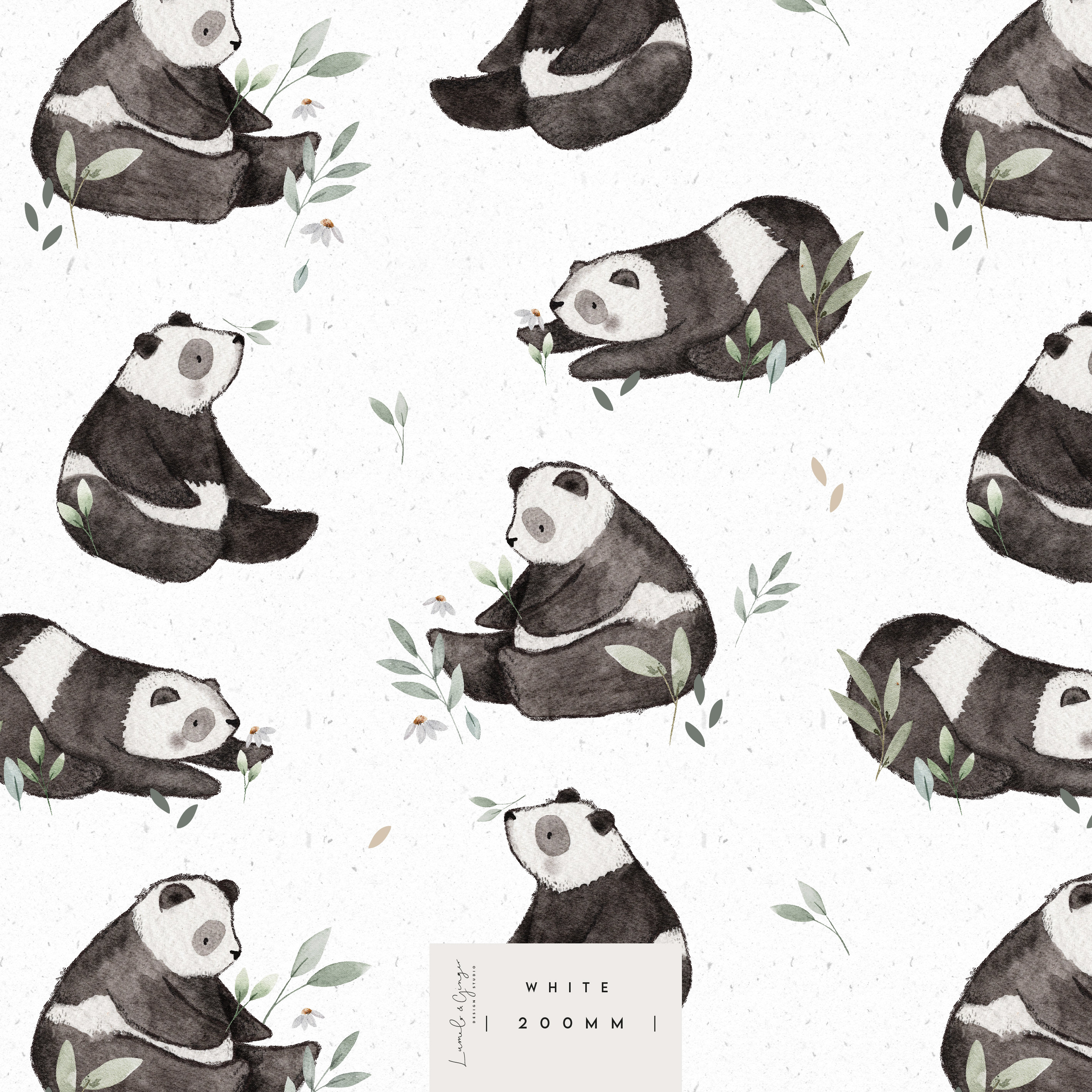 Panda, Cute, Wild Animal, Seamless Fabric Design, Repeat Tile, Pattern ...