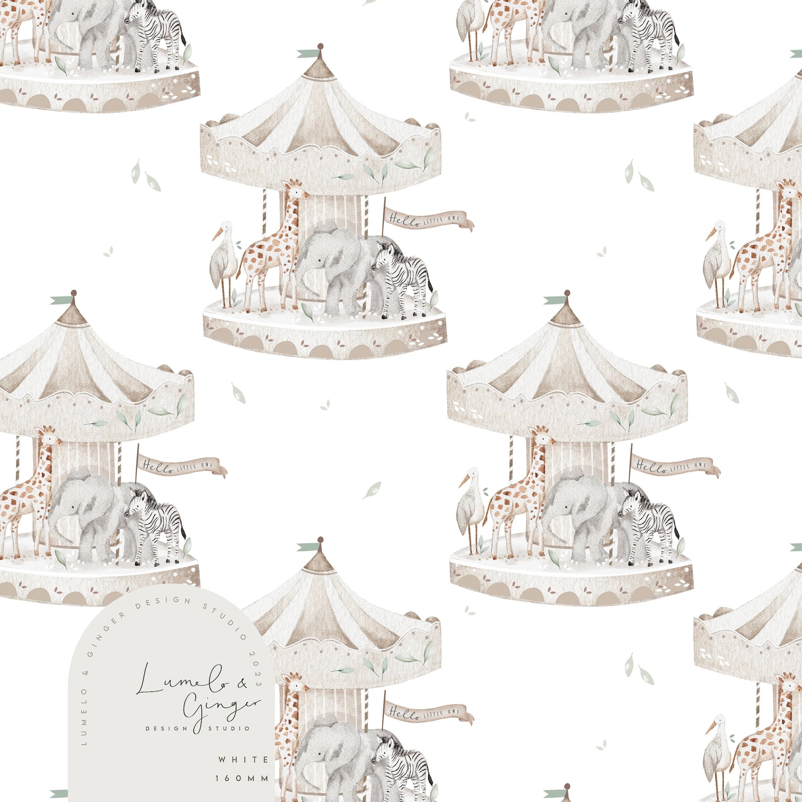 Carousel, New Baby, Zebra Giraffe, Fun Fair , Seamless Fabric Design ...