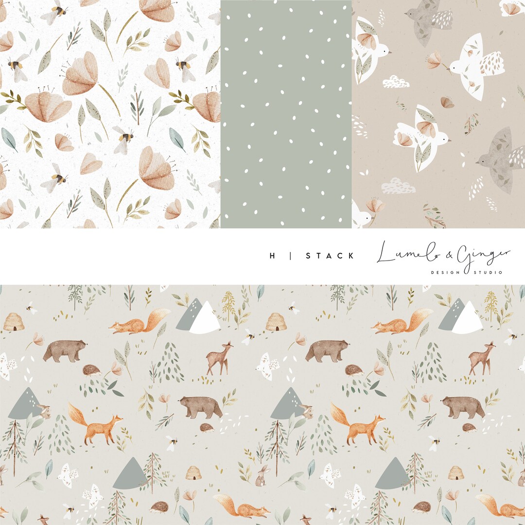 Inca, Woodland, Birds, Scandi, Spring Time, Bundle of 4 Designs, Stack ...