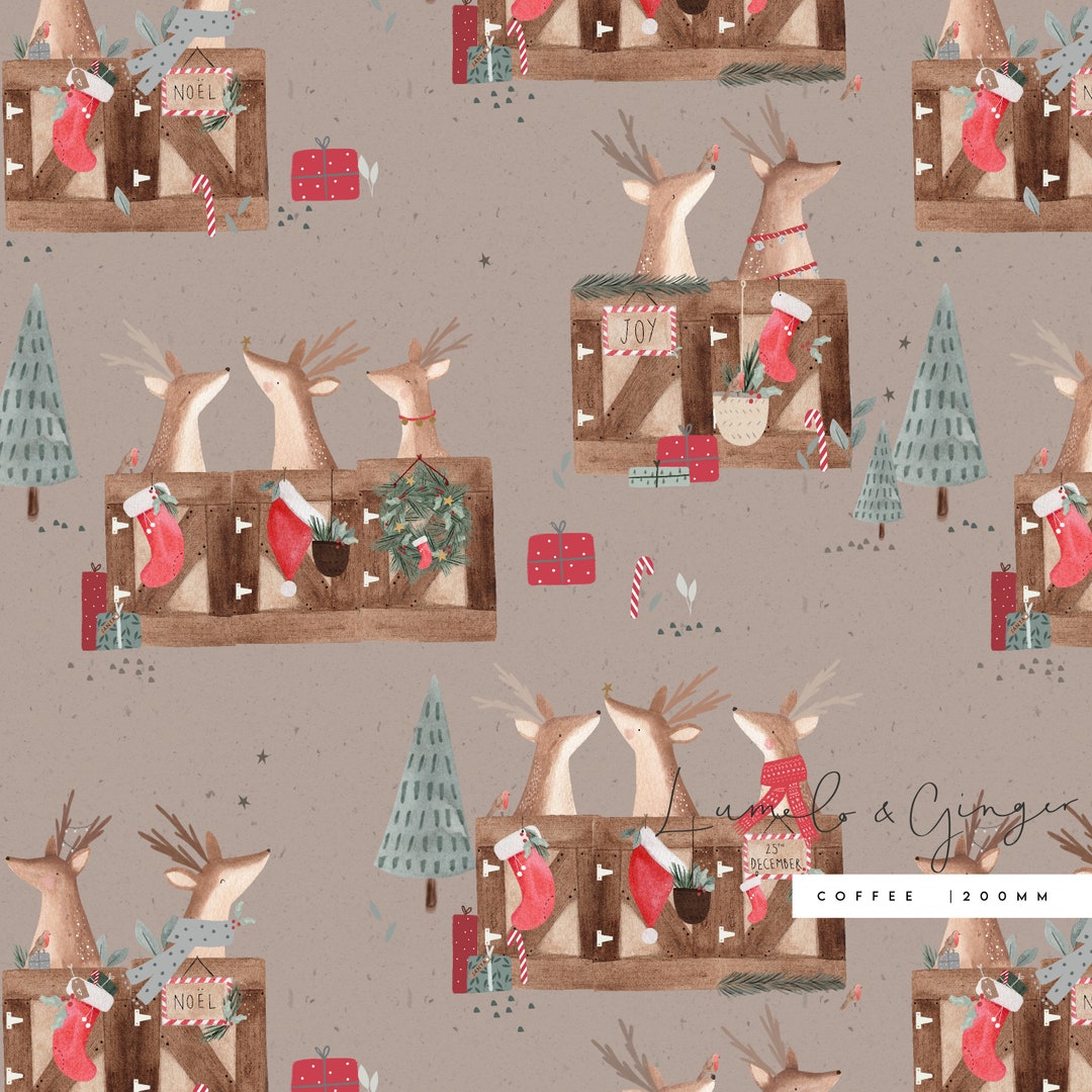 Reindeer, Christmas, Rudolph Seamless Fabric Design, Repeat Tile ...