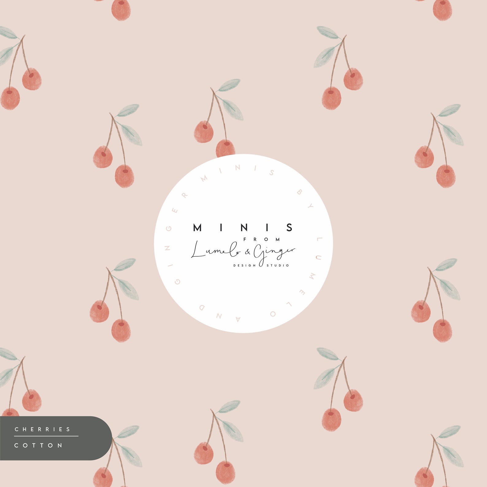 MINI, Cherries, Pop, Cute, Happy, Simple Seamless Fabric Design, Meadow ...