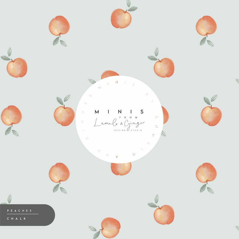 MINI, Peaches, Peach, Fruit, Simple Seamless Fabric Design, Repeat Tile ...