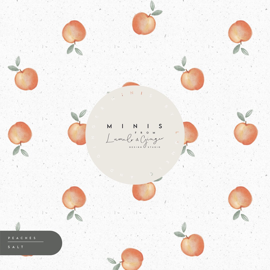 MINI, Peaches, Peach, Fruit, Simple Seamless Fabric Design, Repeat Tile ...