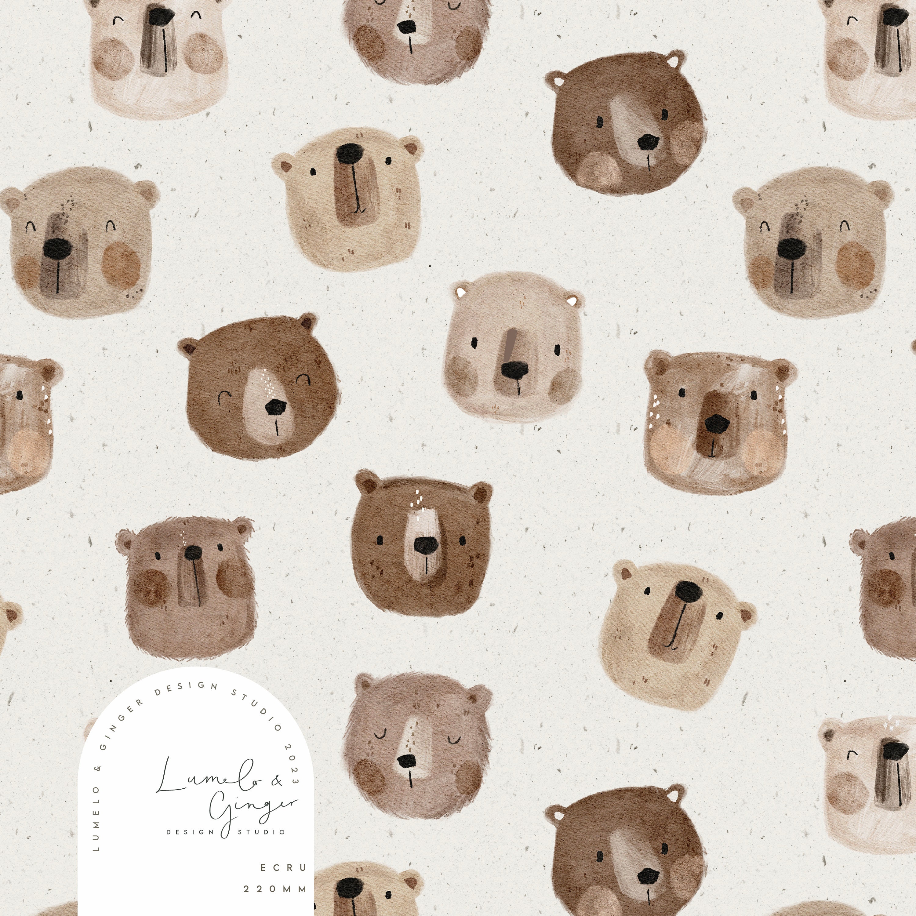 Bjorn Bear, Brown Bear, Cutie, Love You Beary Much Seamless Fabric ...
