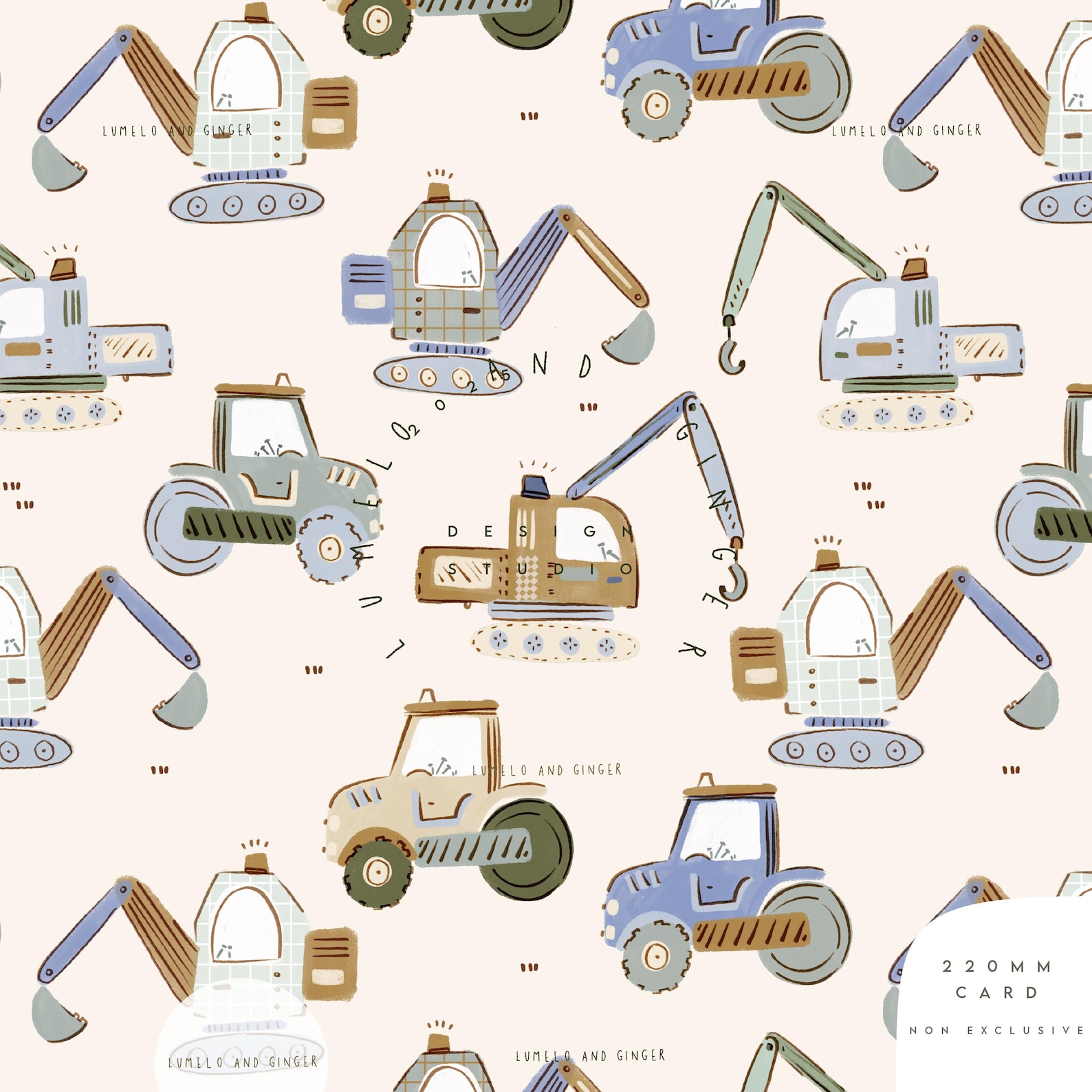 Loads, Digger, Excavator, Builder, Children's Fashion, Clothes, Seamless Fabric Design, Repeat ...