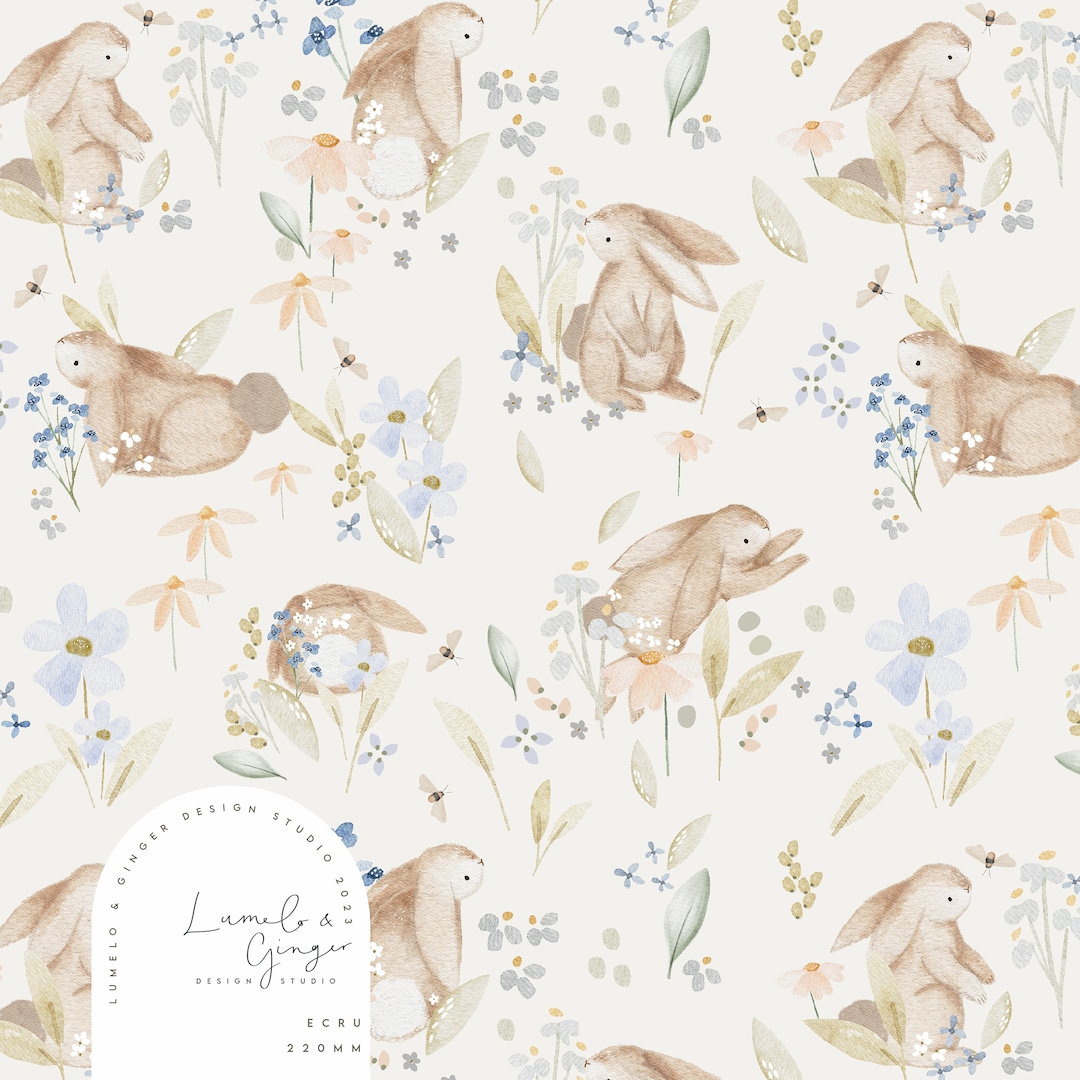 Floof, Rabbits, Meadow, Spring, Bunny, Garden, Floral, Seamless Fabric ...