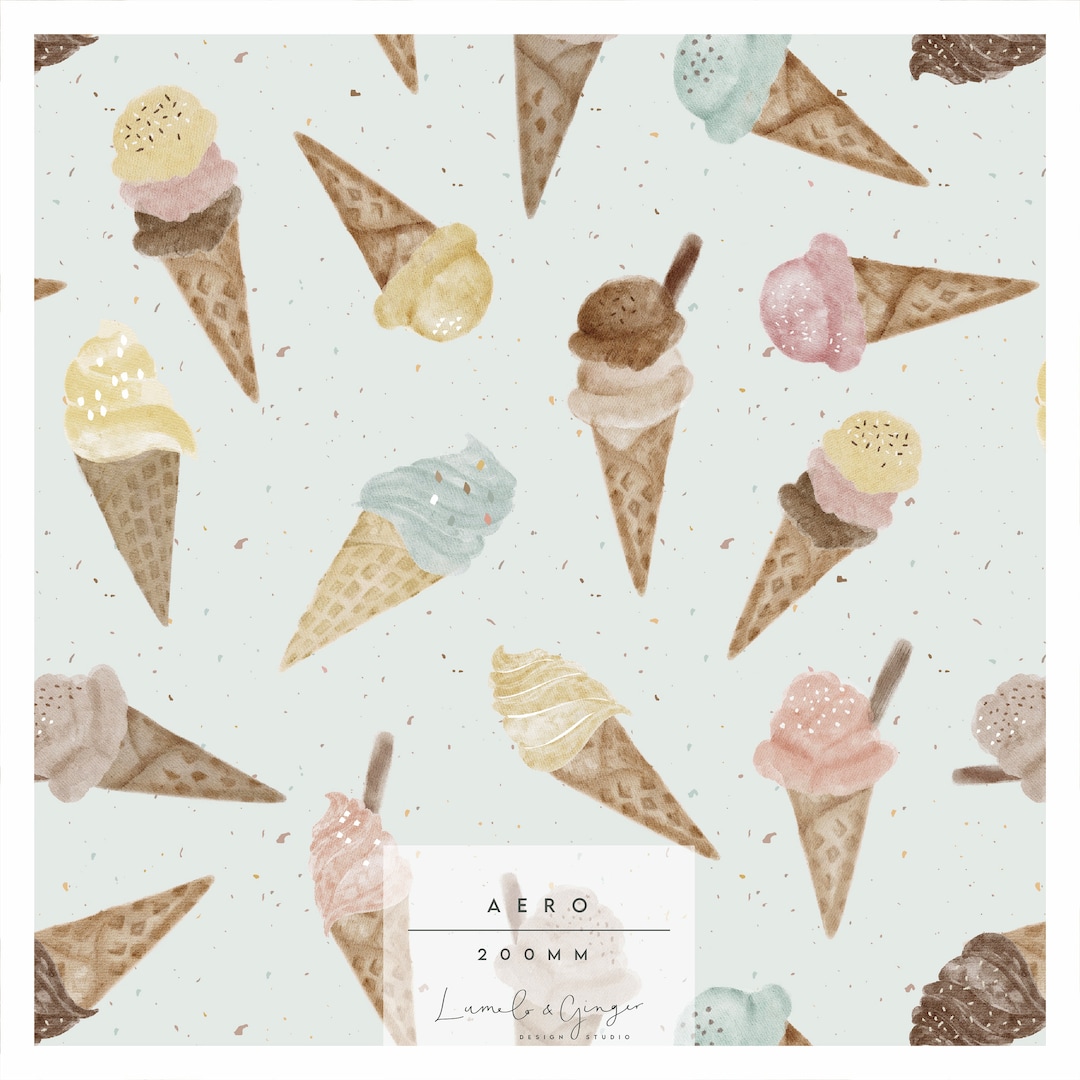 Ice Cream, Sundae, Parlour, Gelato Seamless Fabric Design, Repeat Tile ...