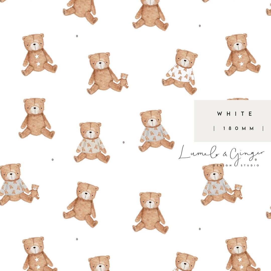 Teddy Bear Seamless Fabric Design, Repeat Tile, Pattern Lunoe - Etsy
