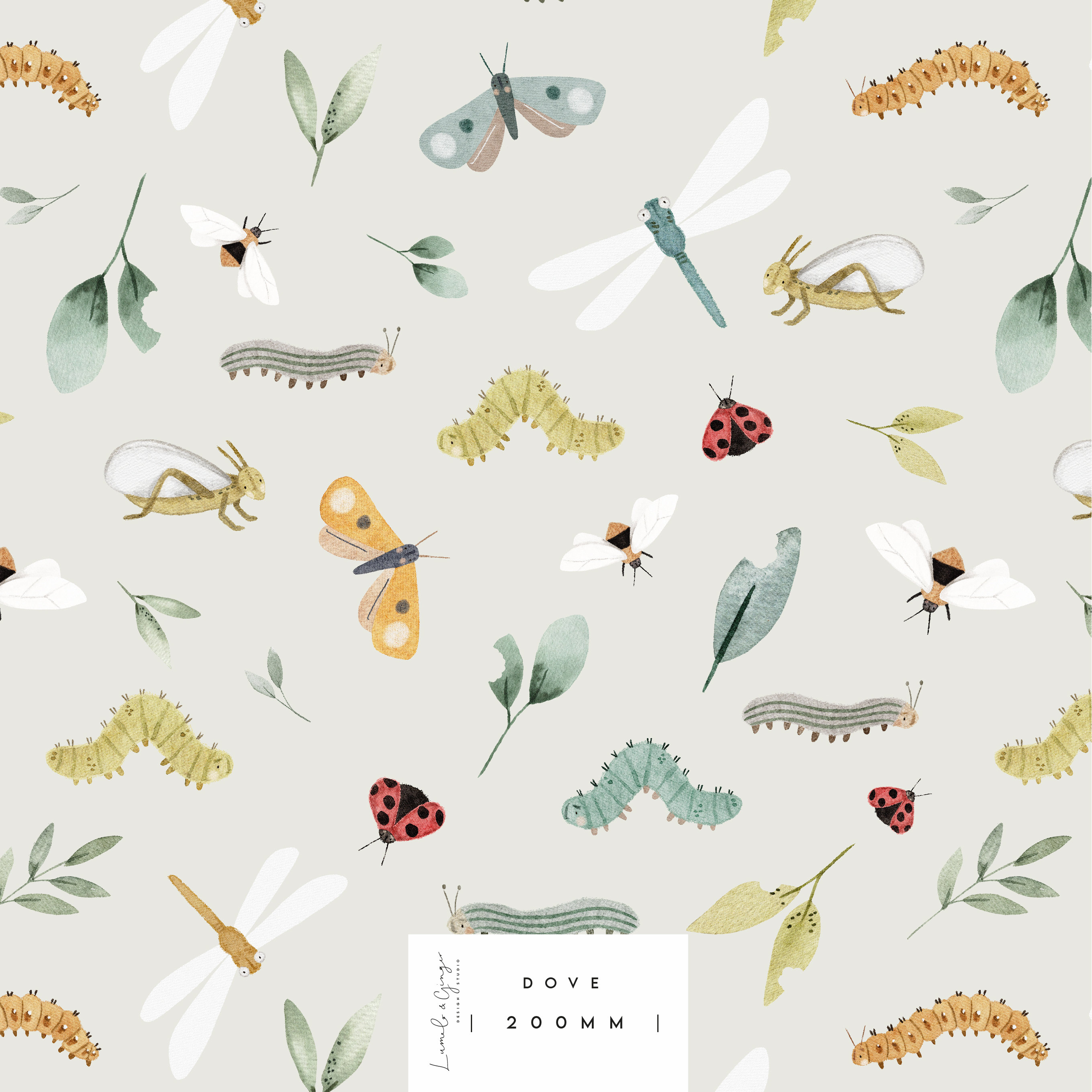 Bug School, Insects, Nature Seamless Fabric Design, Repeat Tile ...