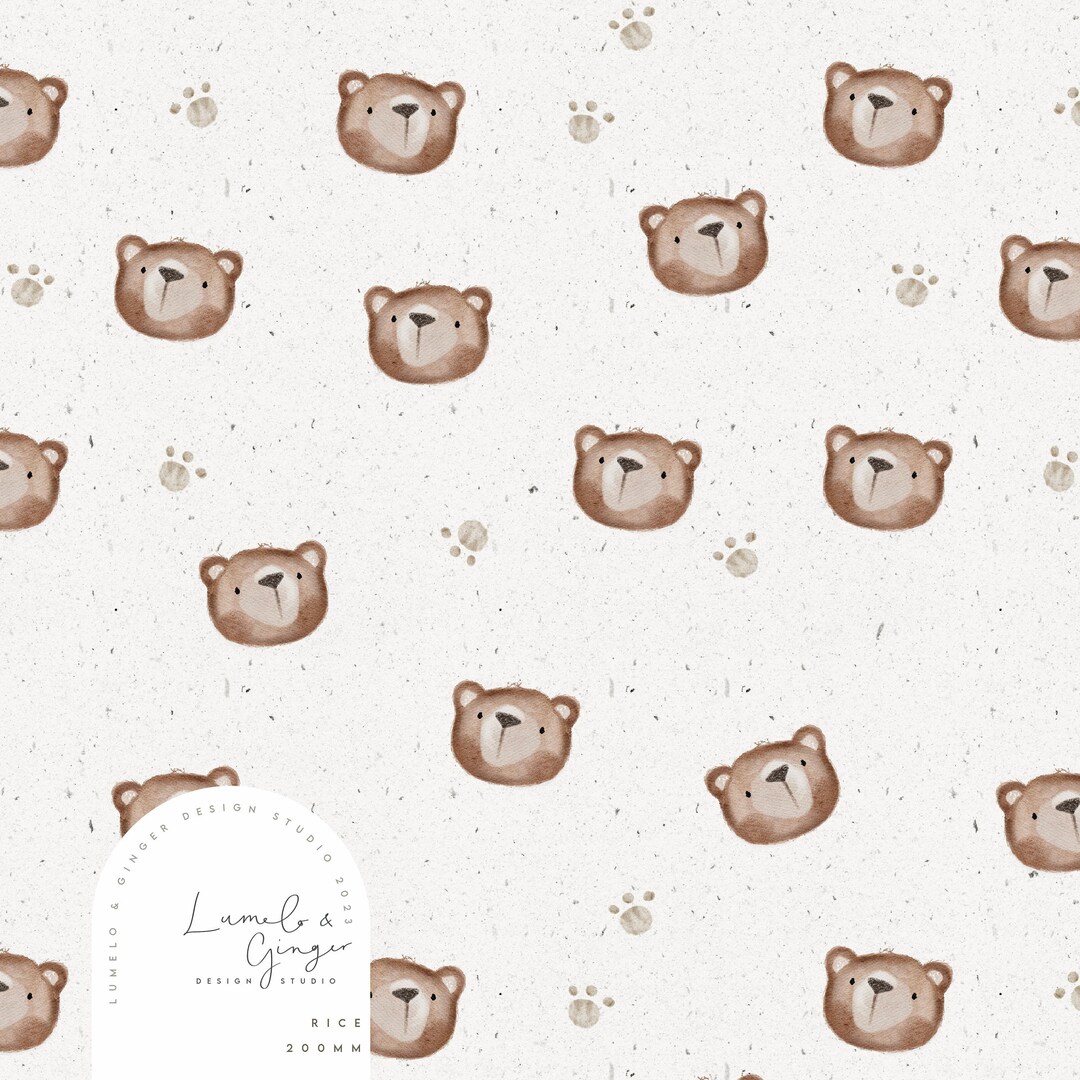 Bear Teddy Seamless Fabric Design, Repeat Tile, Pattern Lunoe - Etsy