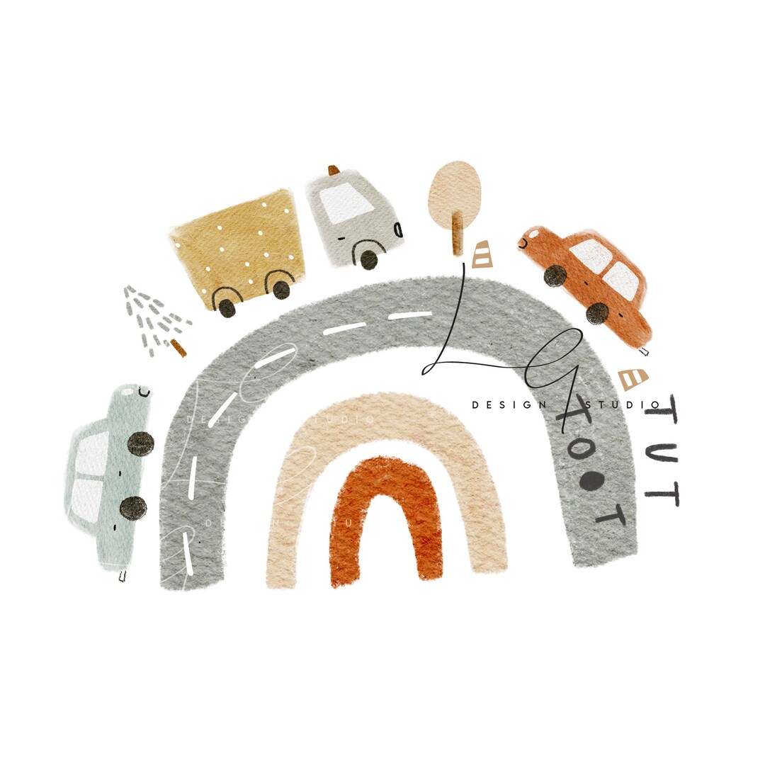 To Town, Car, Rainbow, Happy, Toot Toot, PNG Sublimation File, Transfer ...