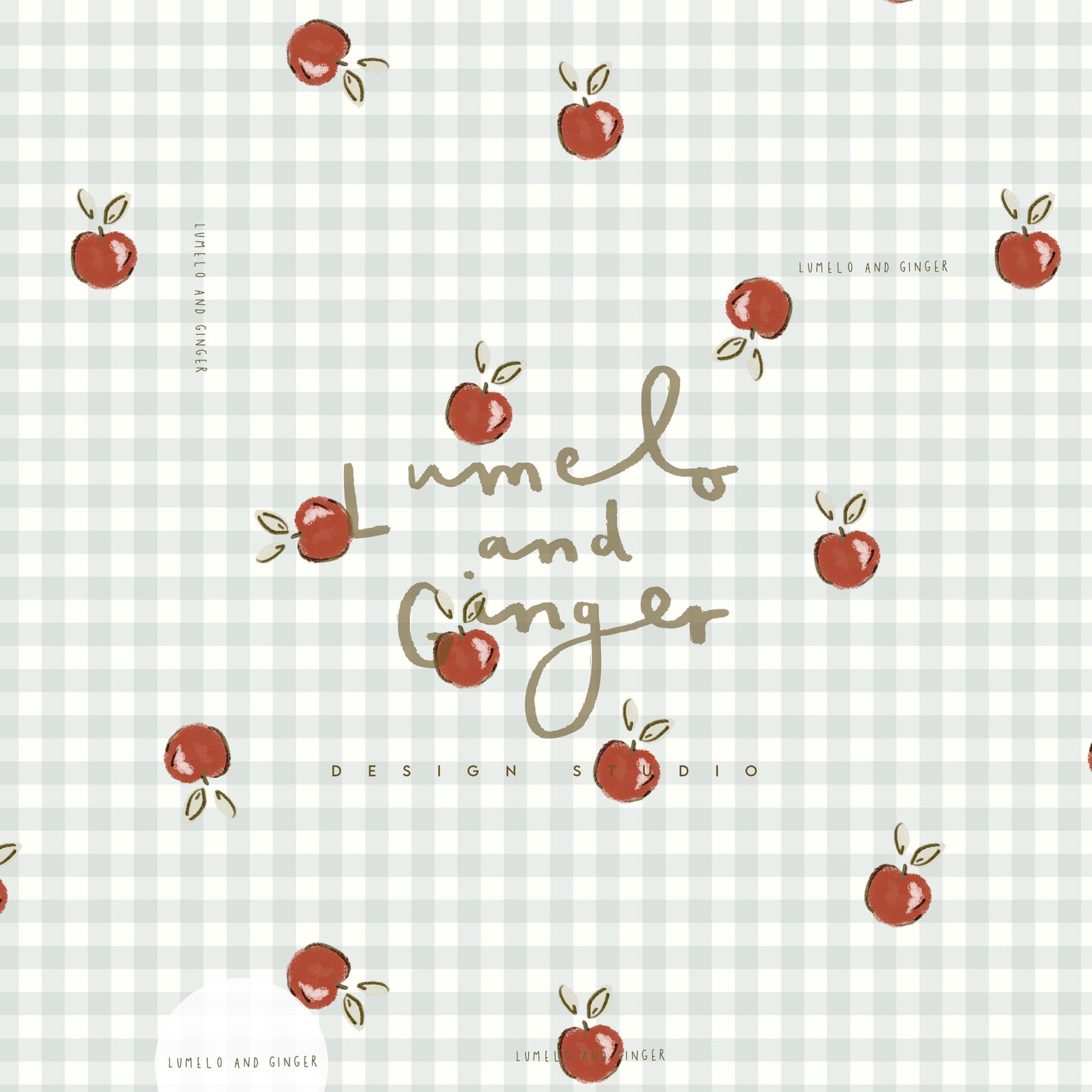 MINI, Apple, Fruit, Summer, Checker, Seamless Fabric Design, Repeat ...
