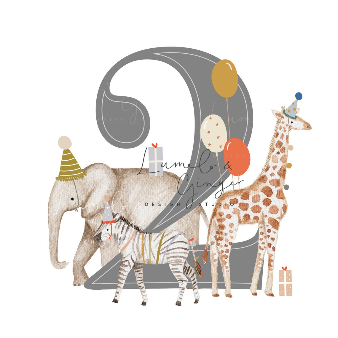 Bande, Birthday Number, Happy Birthday 2 Today, Safari, Party Hat, PNG ...