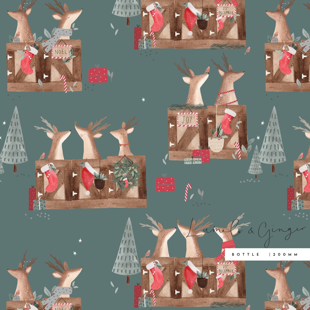 Reindeer, Christmas, Rudolph Seamless Fabric Design, Repeat Tile ...