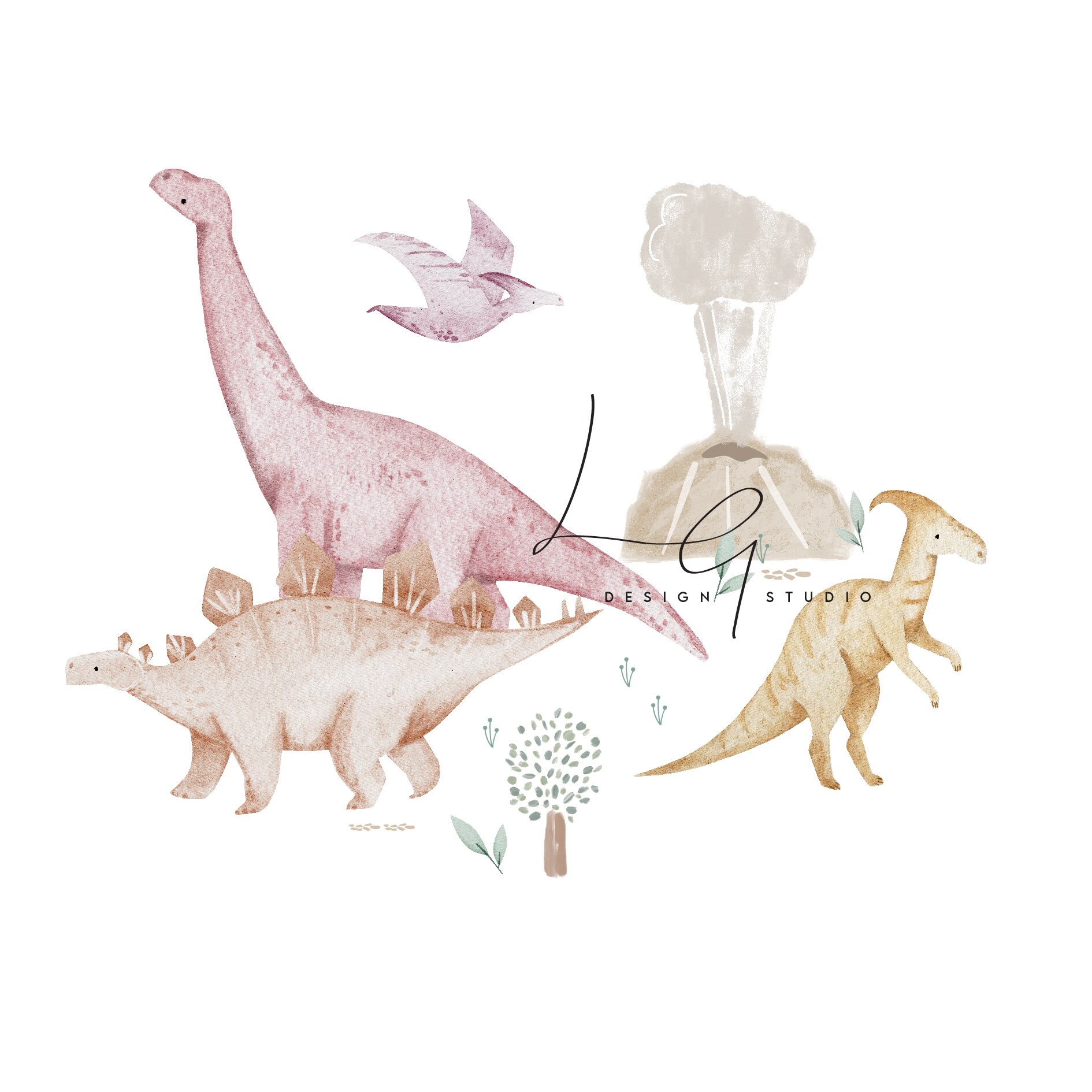 Era Dinosaur T Rex Stegosaurus Volcano Roarsome Png Etsy