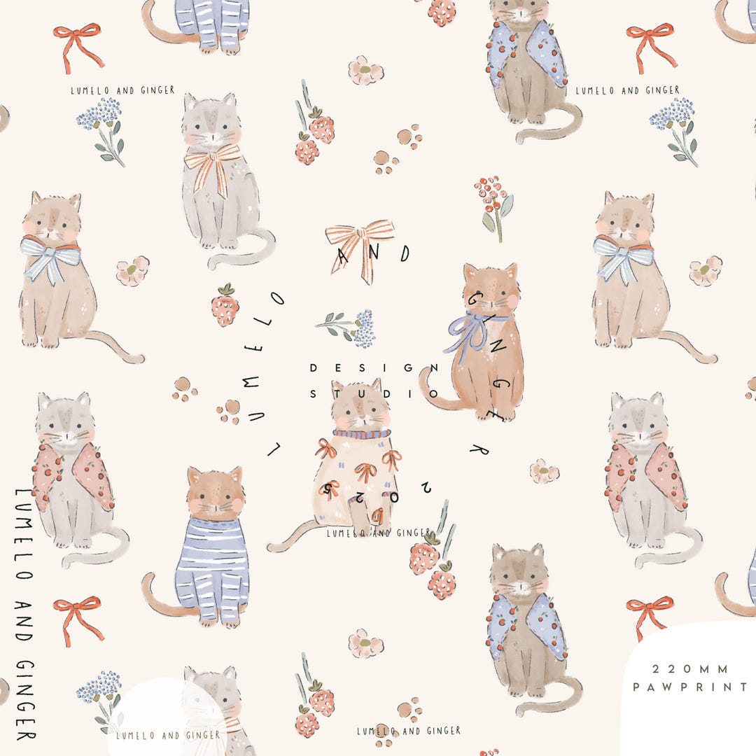 Aloof, Cats, Kitten, Cute, Sketched, Modern, Watercolour, TOKEN, Non ...