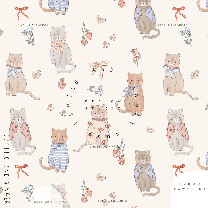 Aloof, Cats, Kitten, Cute, Sketched, Modern, Watercolour, TOKEN, Non ...