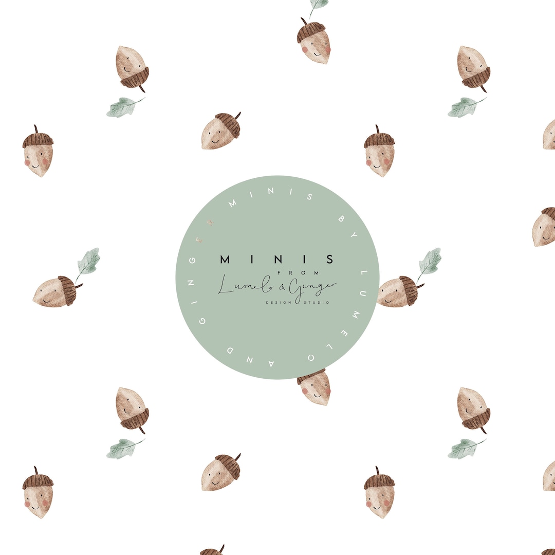 MINI, Autumn, Acorn, Leaf, Simple Seamless Fabric Design, Meadow ...