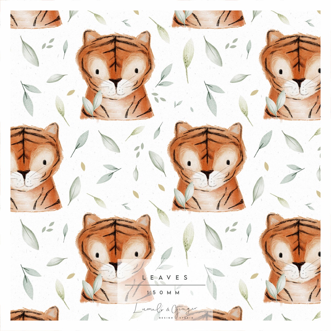 Tipps Tiger, Seamless Fabric Design, Repeat Tile, Pattern Lunoe - Etsy
