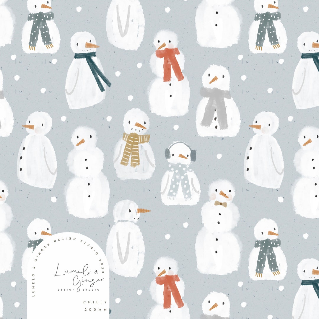 Snowman, Snowy, Winter, Seamless Fabric Design,repeat Tile, Pattern ...