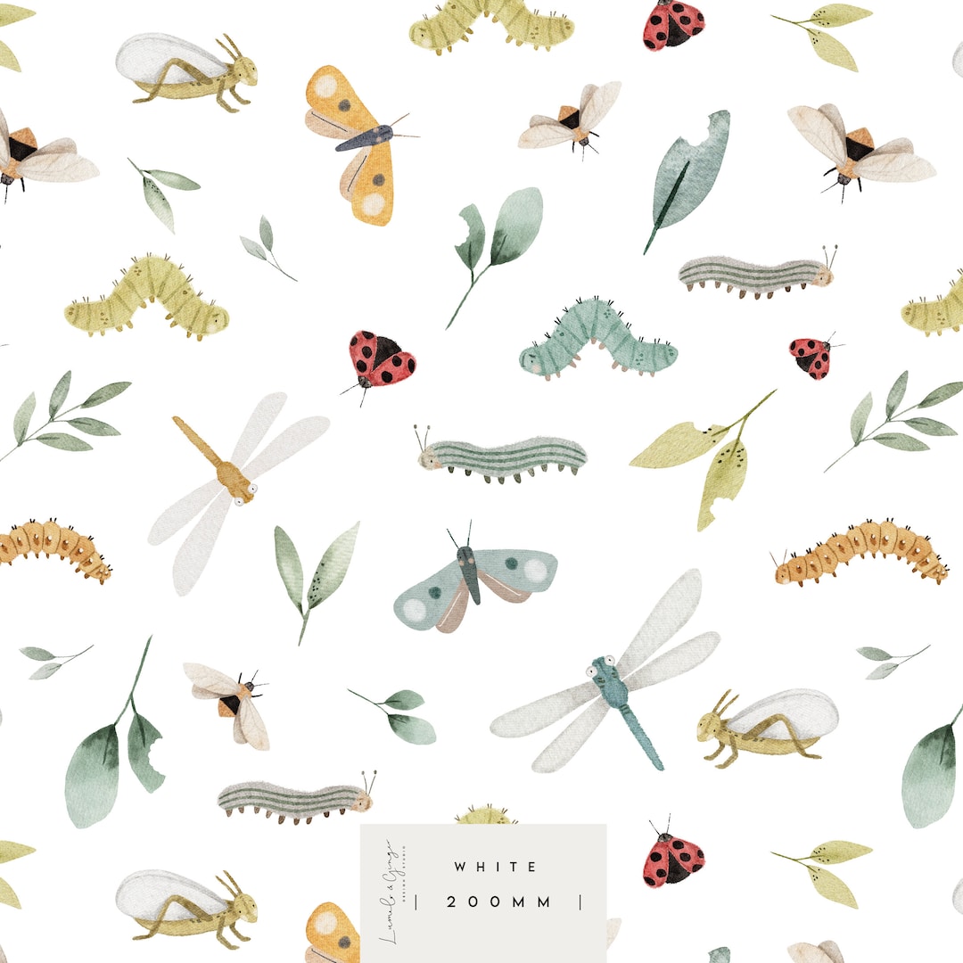 Bug School, Insects, Nature Seamless Fabric Design, Repeat Tile ...