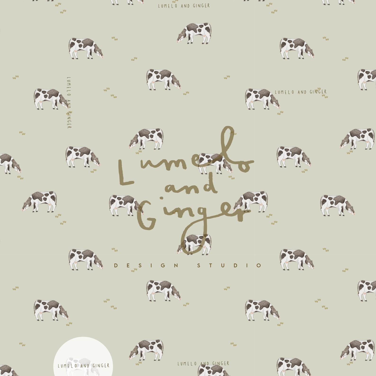 MINI KITS, Cow, Set of 5 Matching Designs, Simple, Cute, Seamless ...