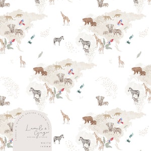 World Map, Around the World, Home, Seamless Fabric Design, Animal ...