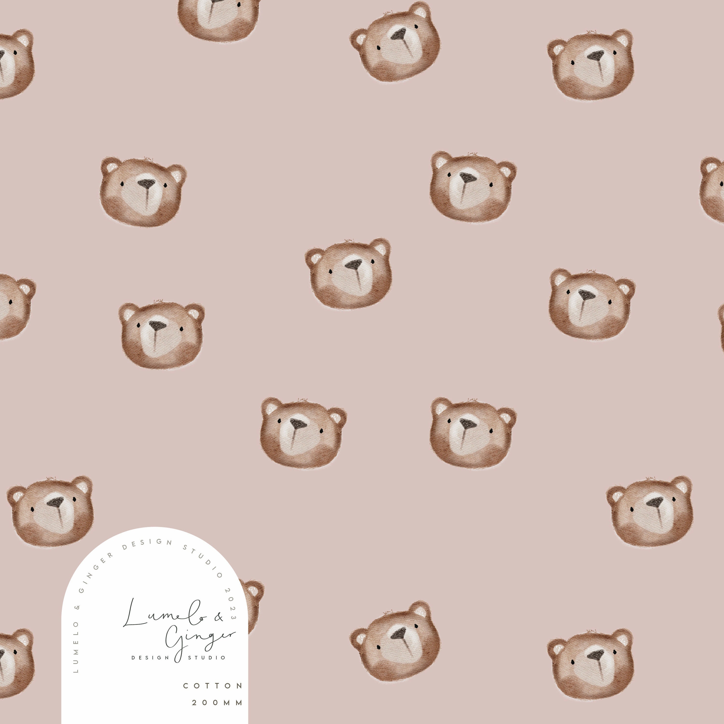 Bear Teddy Seamless Fabric Design, Repeat Tile, Pattern Lunoe - Etsy