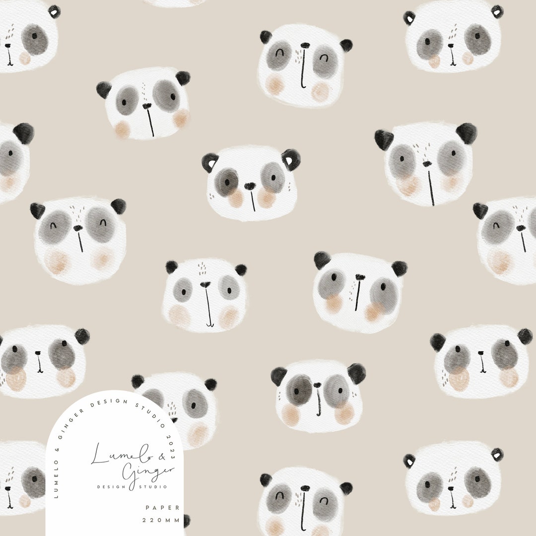 Panda, Lappa, Animal Head, Cute Seamless Fabric Design, Repeat Tile ...