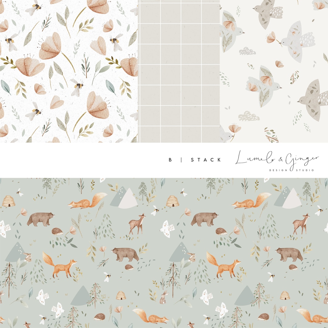 Inca, Woodland, Birds, Scandi, Spring Time, Bundle of 4 Designs, Stack ...