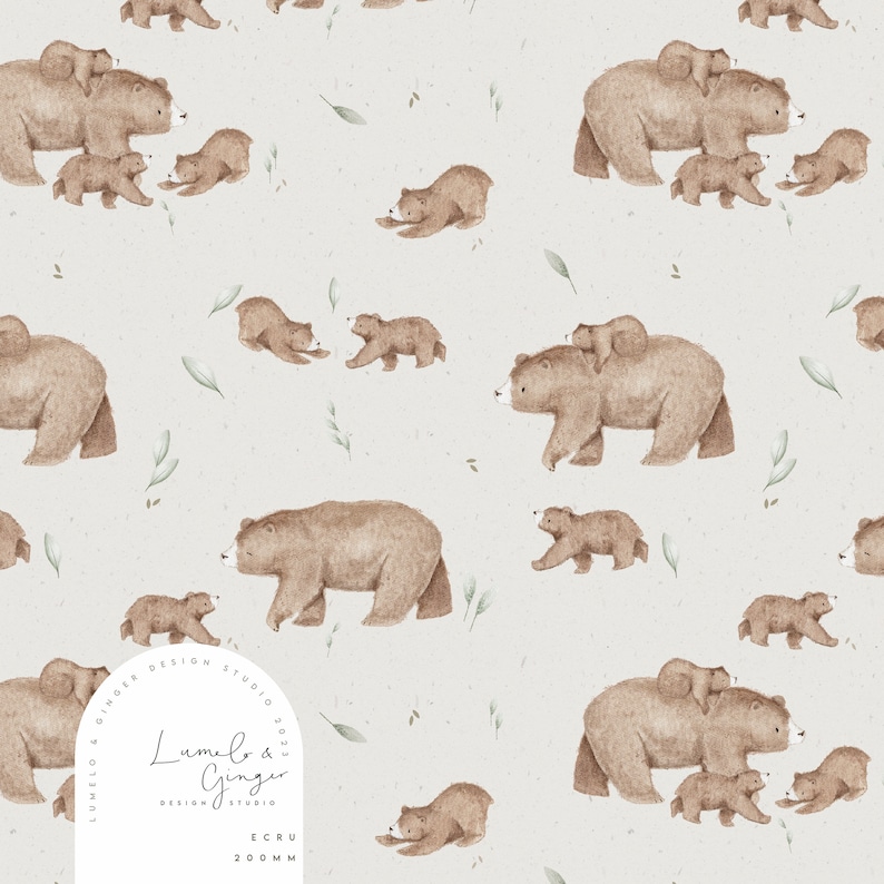 Mama Bear, Bear Design Seamless Fabric Design, Repeat Tile, Pattern ...