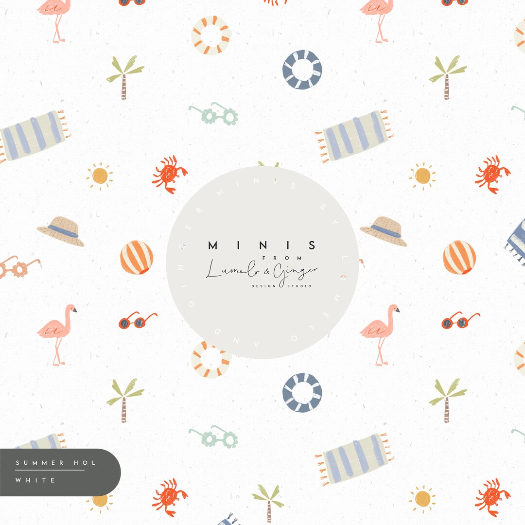 MINI, Summer, Holiday, Essentials, Packing, Travel, Simple Seamless ...