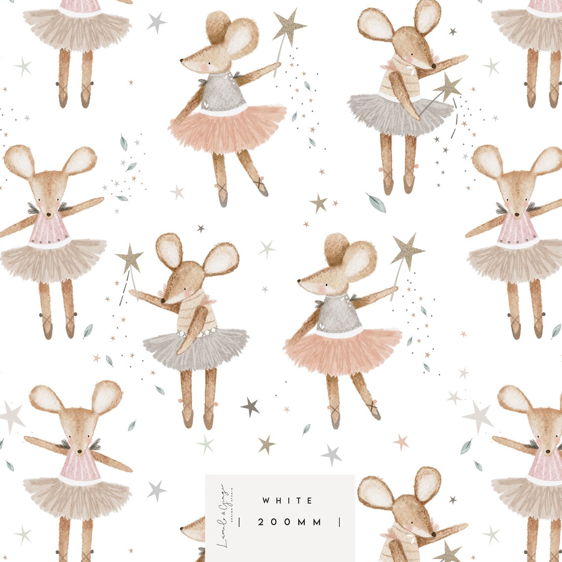 Dottie, Ballerina Mouse, Cutie, Princess, Seamless Fabric Design,repeat ...